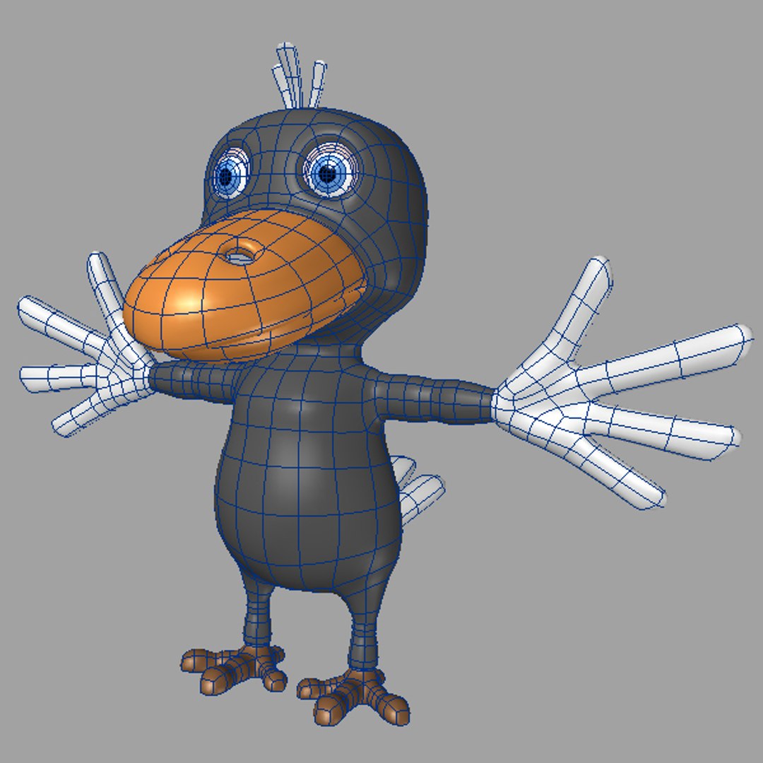 Cool Cartoon Bird 3d Model