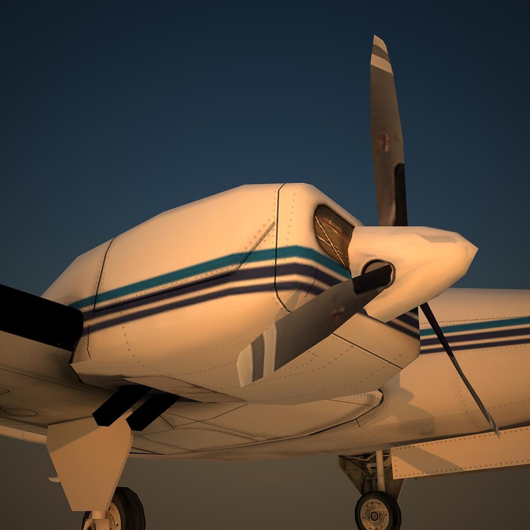 3d beech 58 cat aircraft model