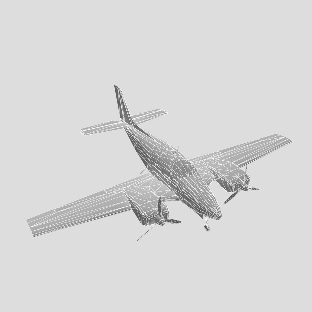 3d beech 58 cat aircraft model