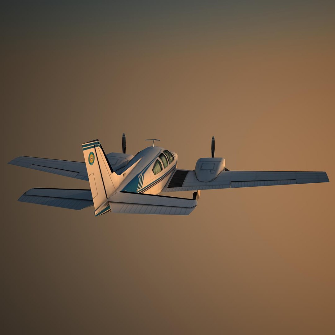 3d beech 58 cat aircraft model
