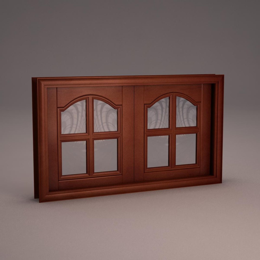 Classic Wood Window 3d Model