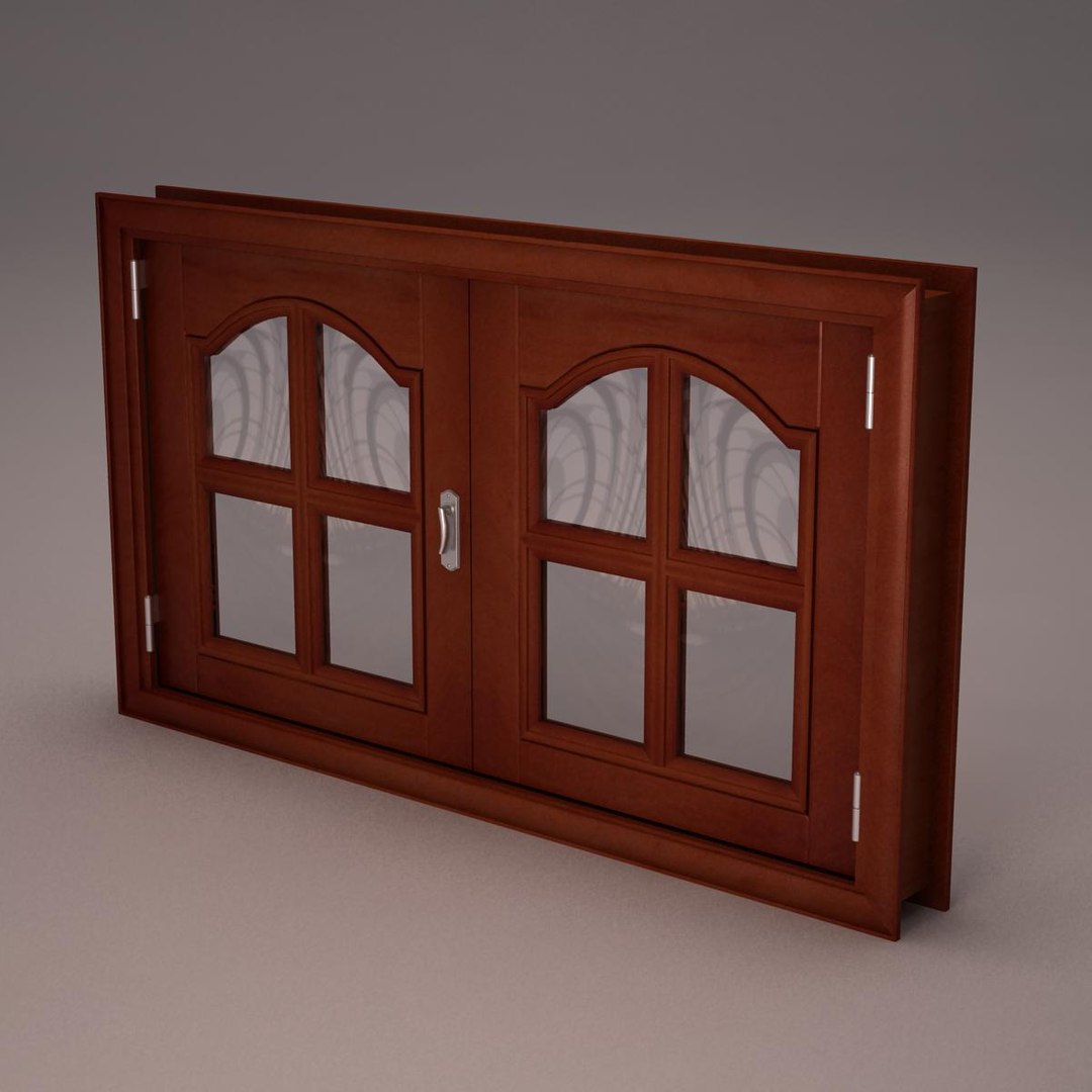 Classic Wood Window 3d Model