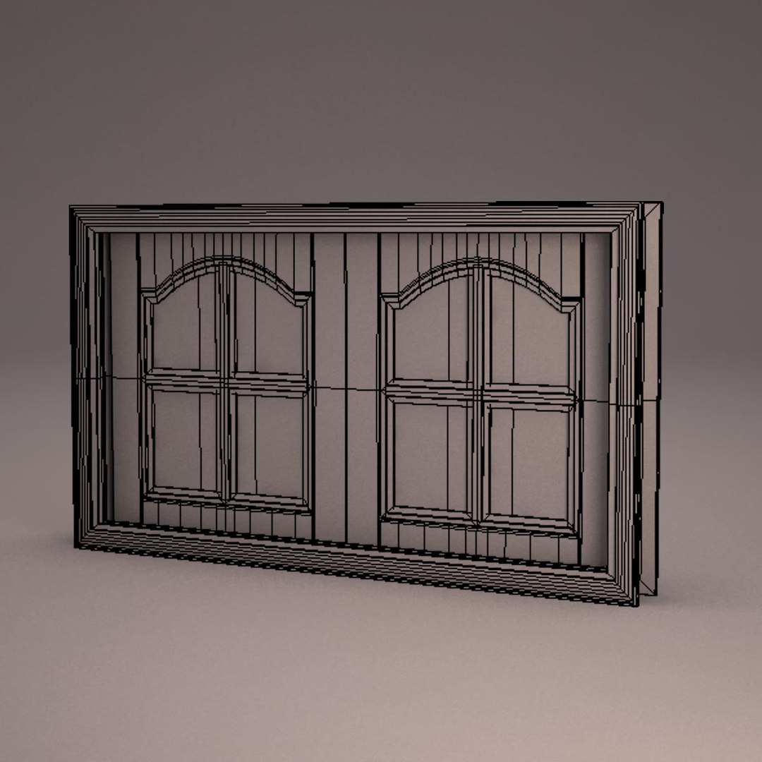 Classic Wood Window 3d Model