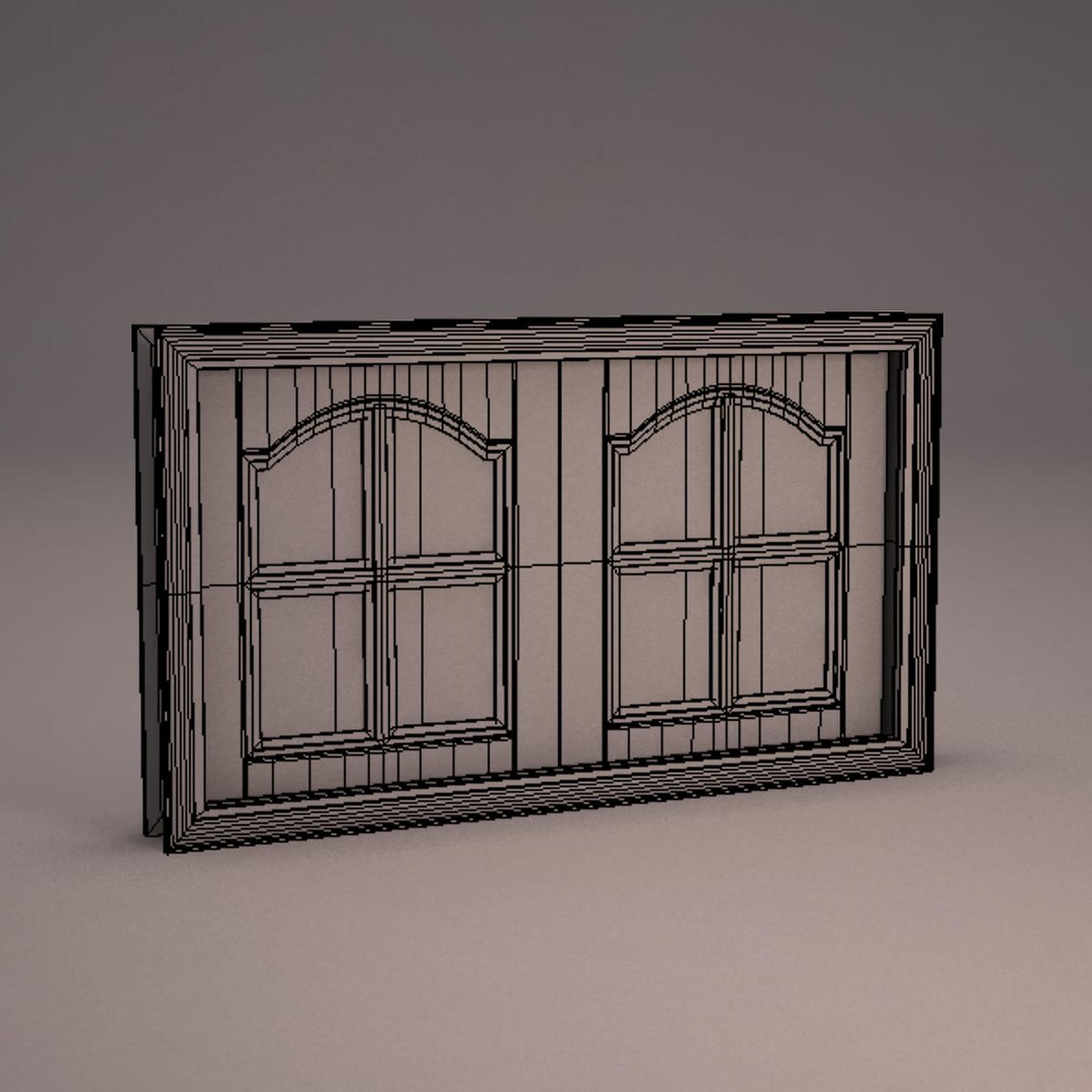 Classic Wood Window 3d Model