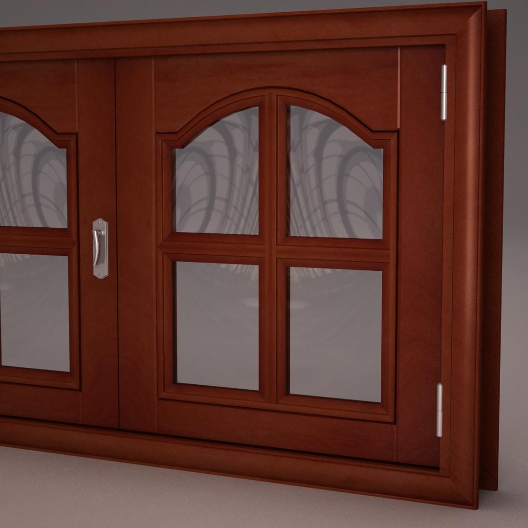 Classic Wood Window 3d Model