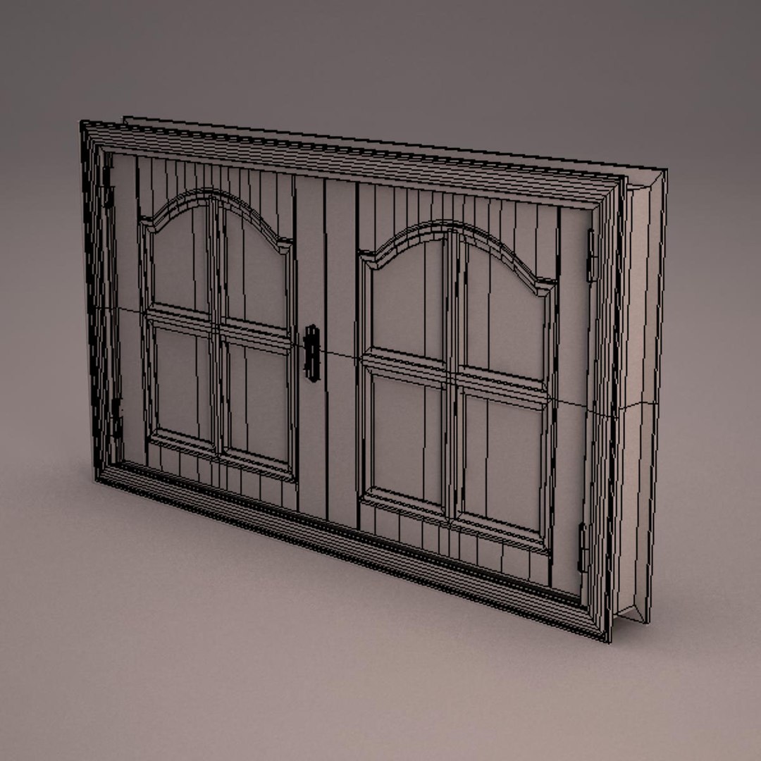 Classic Wood Window 3d Model