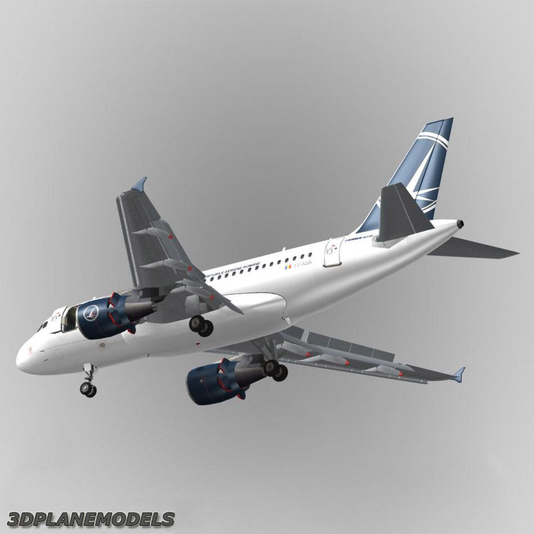 3d Model Of Airbus A318 Tarom A-318