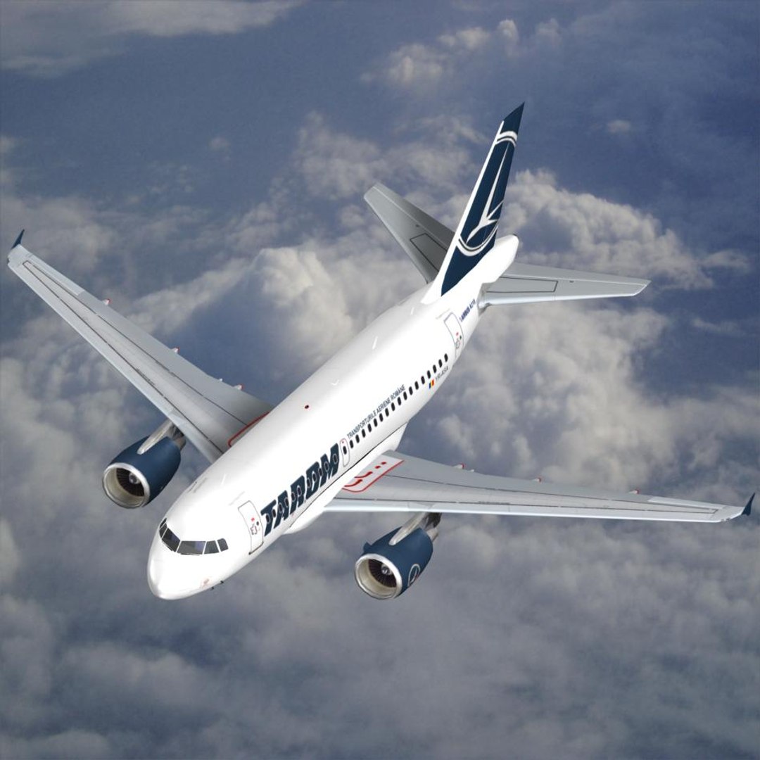 3d Model Of Airbus A318 Tarom A-318