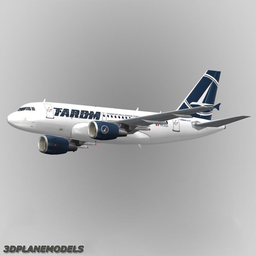 3d Model Of Airbus A318 Tarom A-318