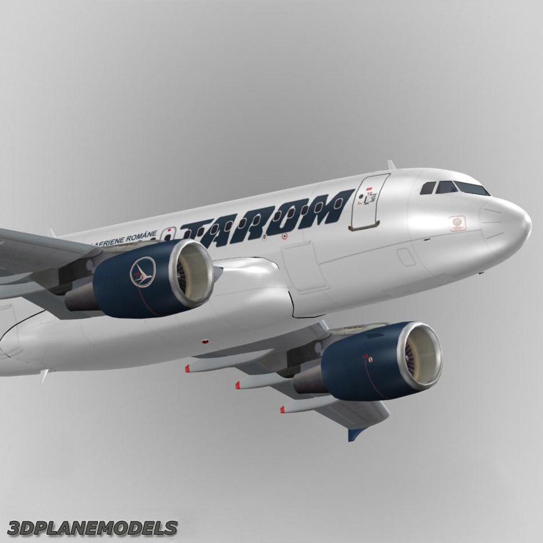 3d Model Of Airbus A318 Tarom A-318