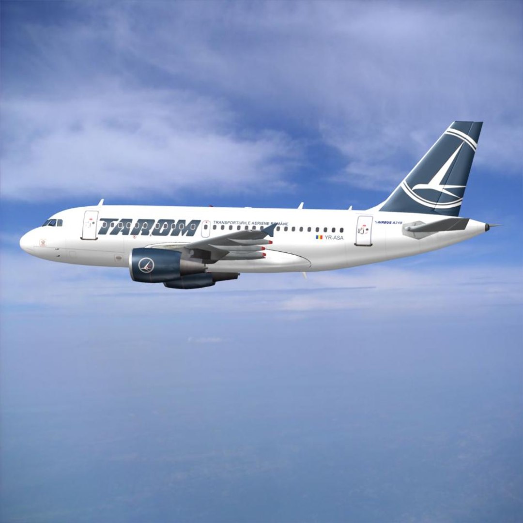 3d Model Of Airbus A318 Tarom A-318
