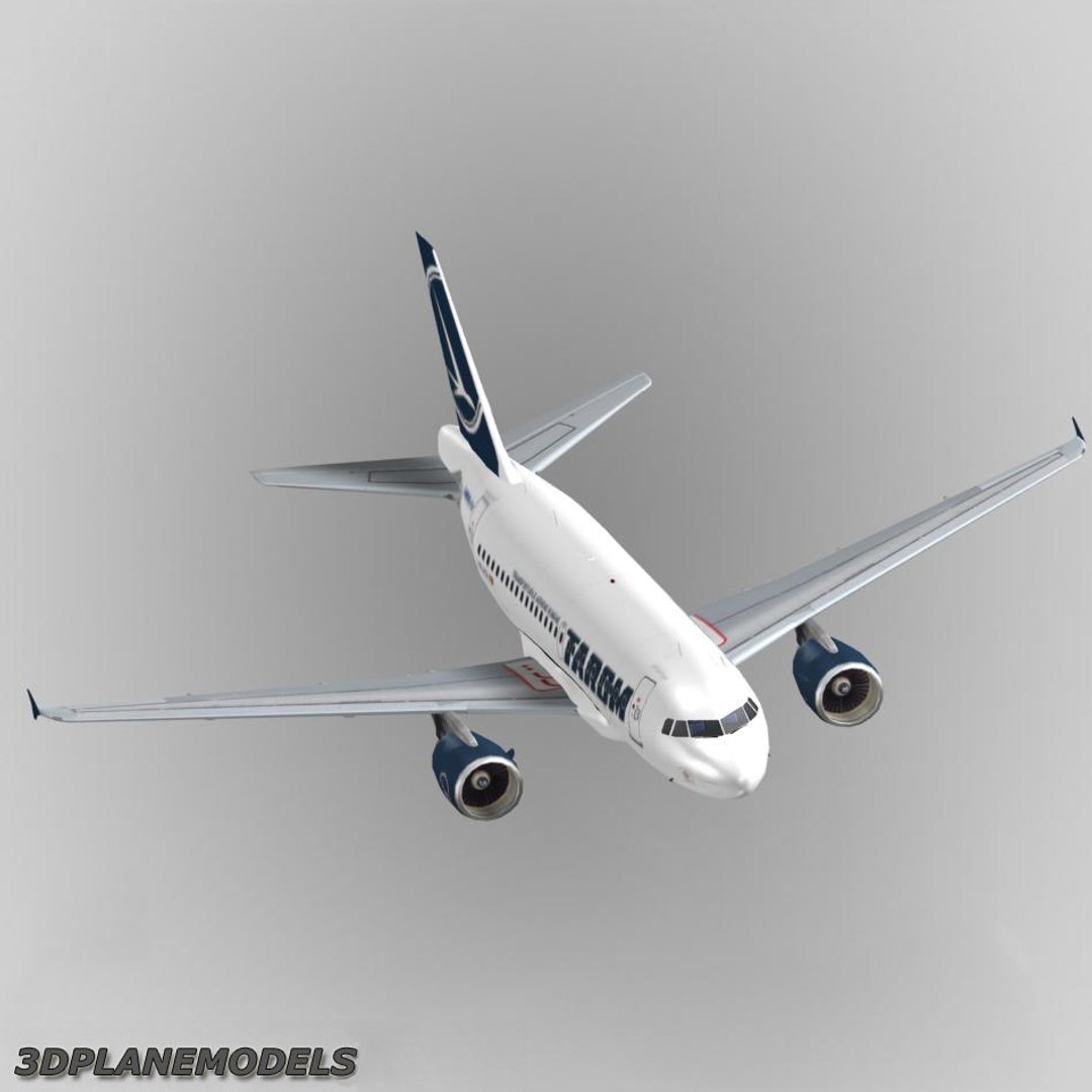 3d Model Of Airbus A318 Tarom A-318