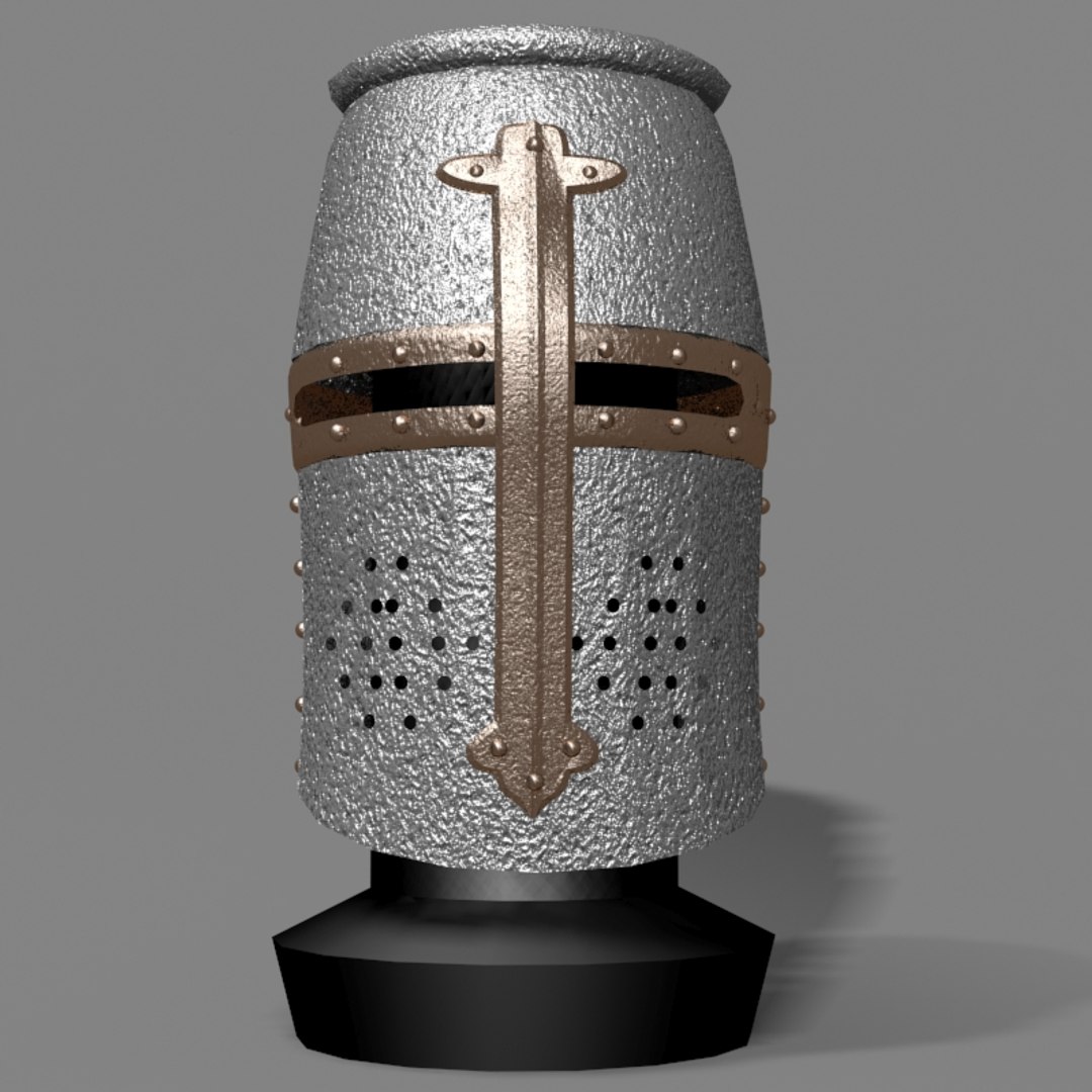 3d Helm Templar Knight