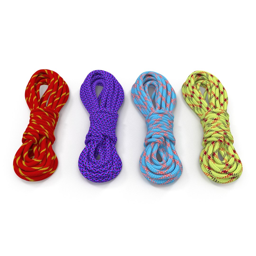 3d model rock climbing ropes set