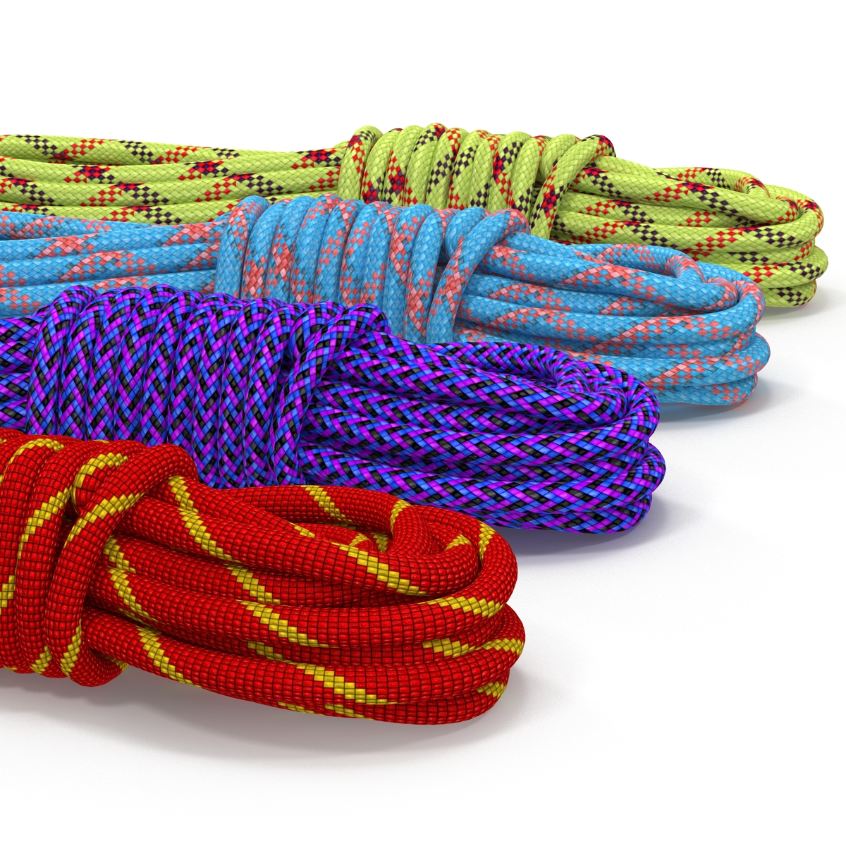 3d model rock climbing ropes set