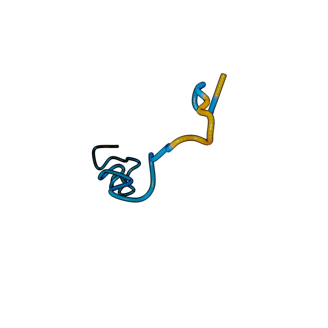 Protein Chain Folded Unfolded 3d Model