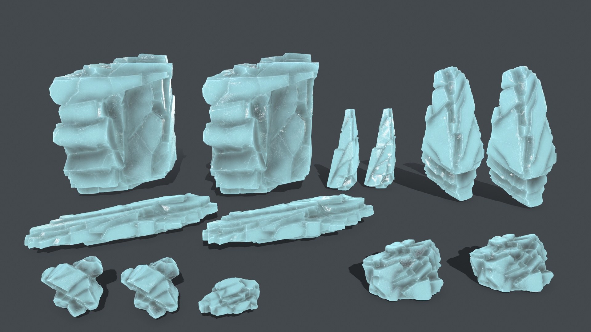 3D Ice Rocks Model - TurboSquid 2002894