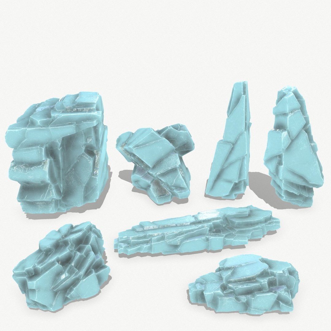 3D Ice Rocks Model - TurboSquid 2002894