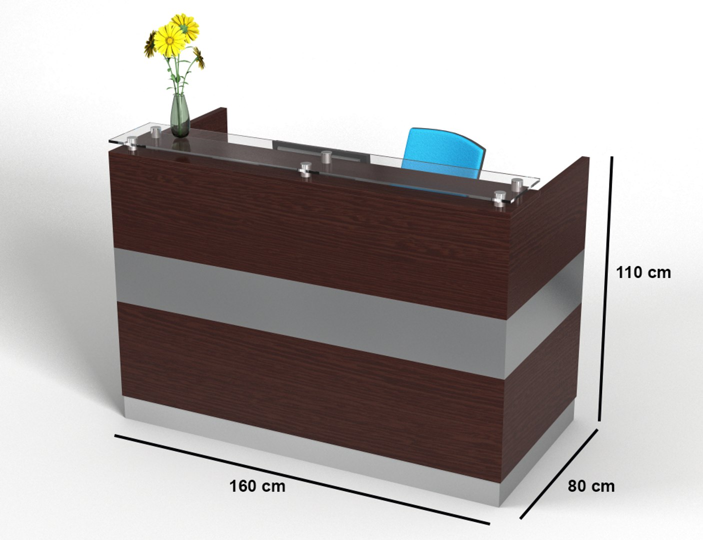 3d Counter Desk Model