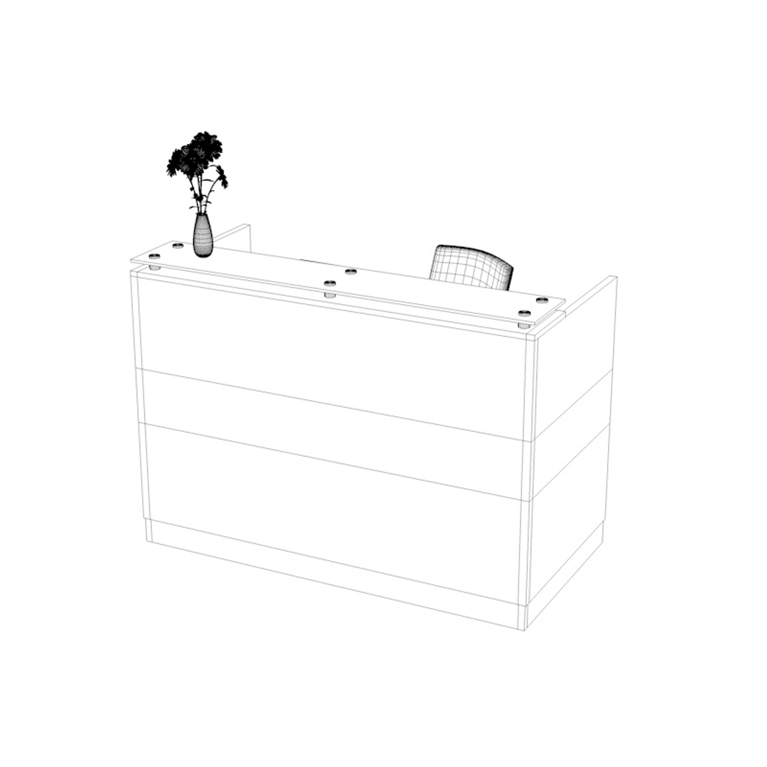 3d Counter Desk Model