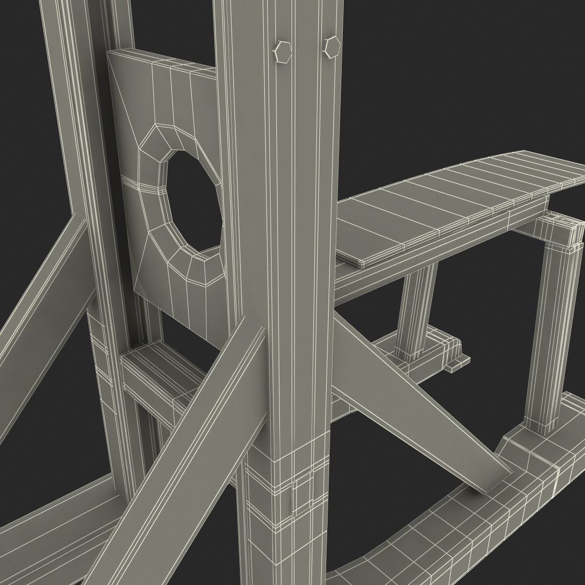 maya guillotine modelled