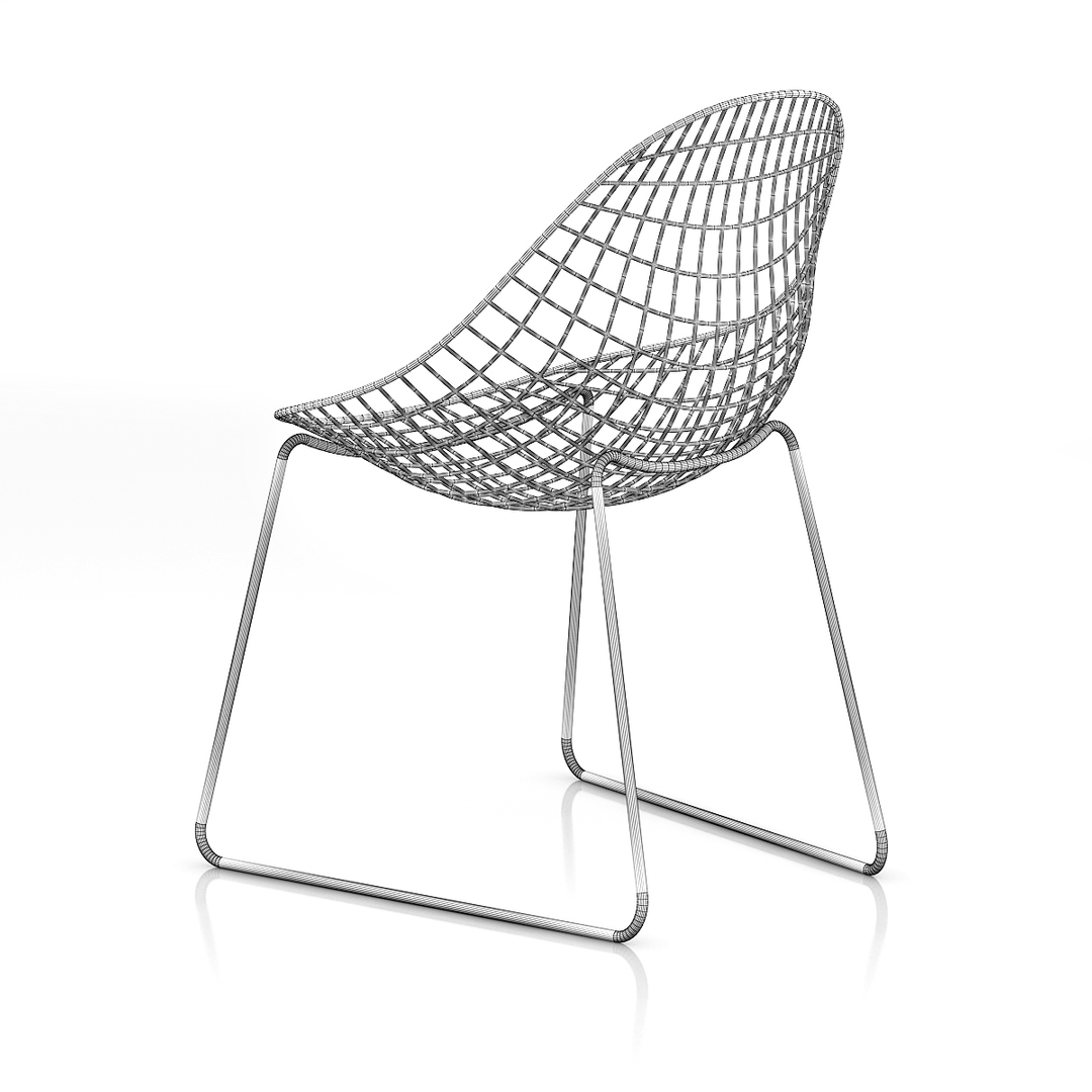 metal wire chair 3d