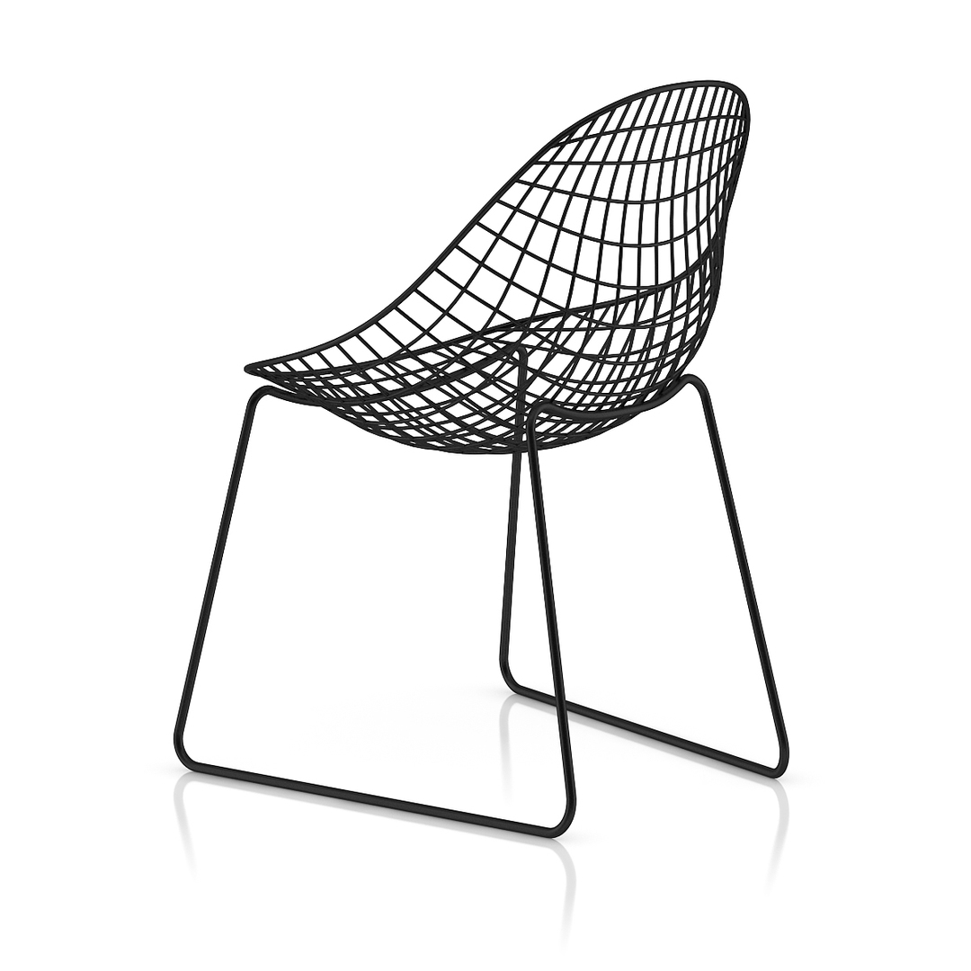 metal wire chair 3d