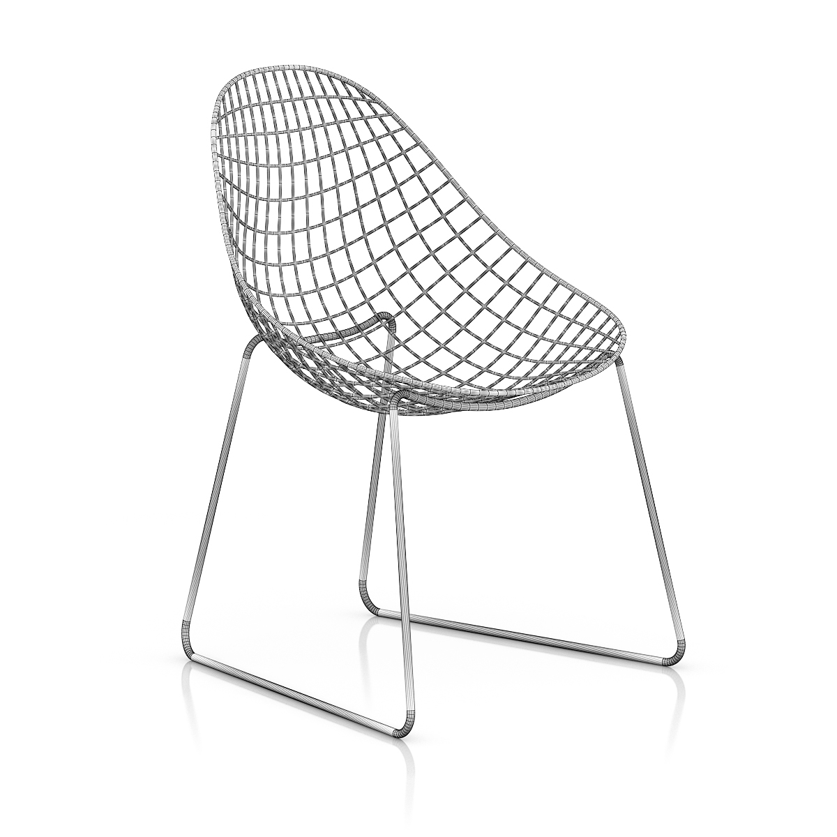 metal wire chair 3d