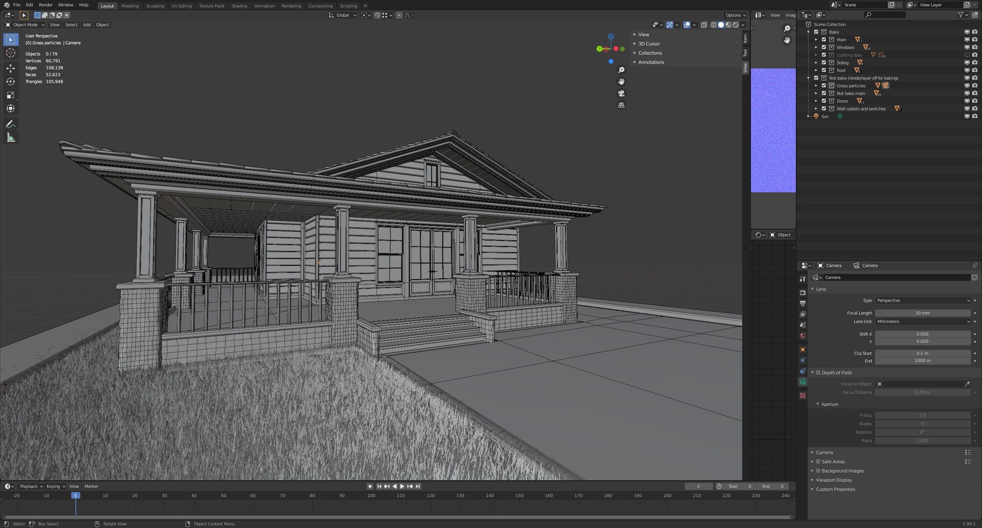 3D Blender House Garage Classic - TurboSquid 1638366