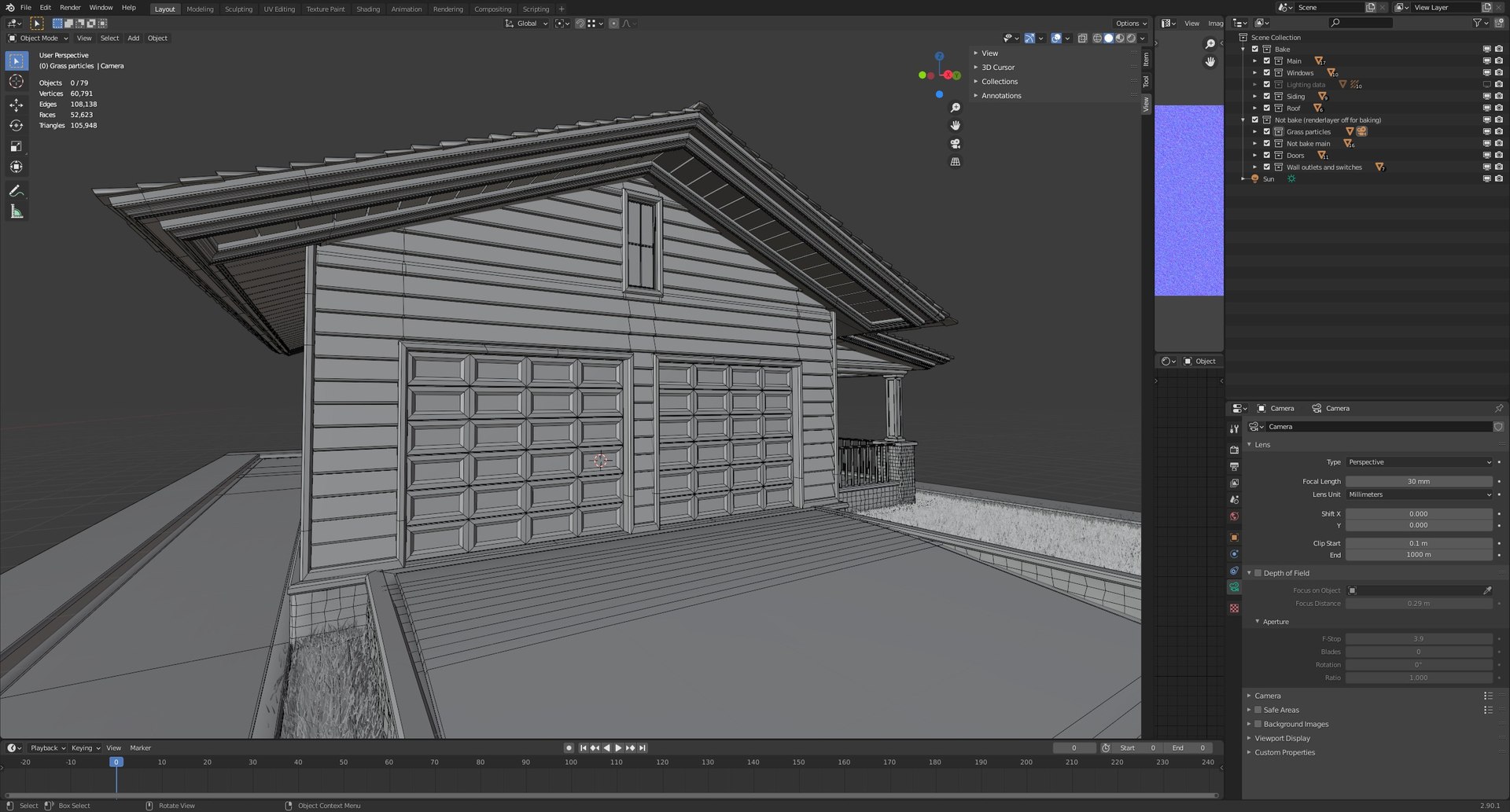 3D Blender House Garage Classic - TurboSquid 1638366