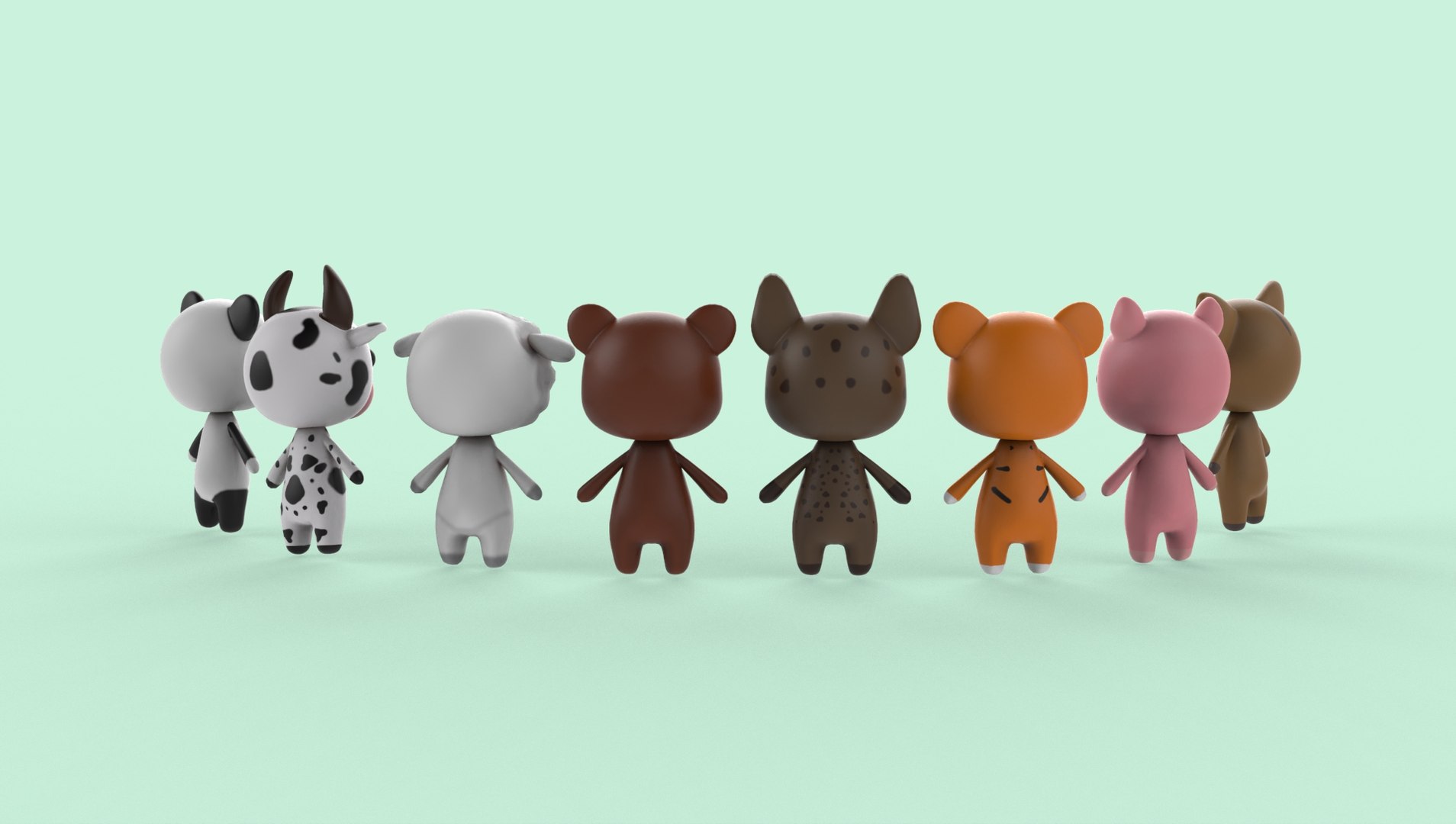 Animal Collection Cute Pack 1 3D Model - TurboSquid 2160583