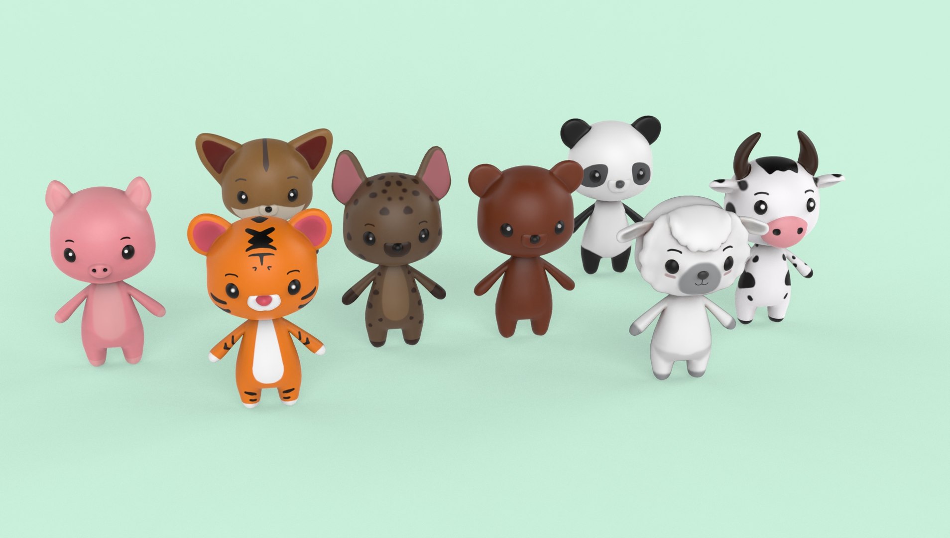 Animal Collection Cute Pack 1 3D Model - TurboSquid 2160583