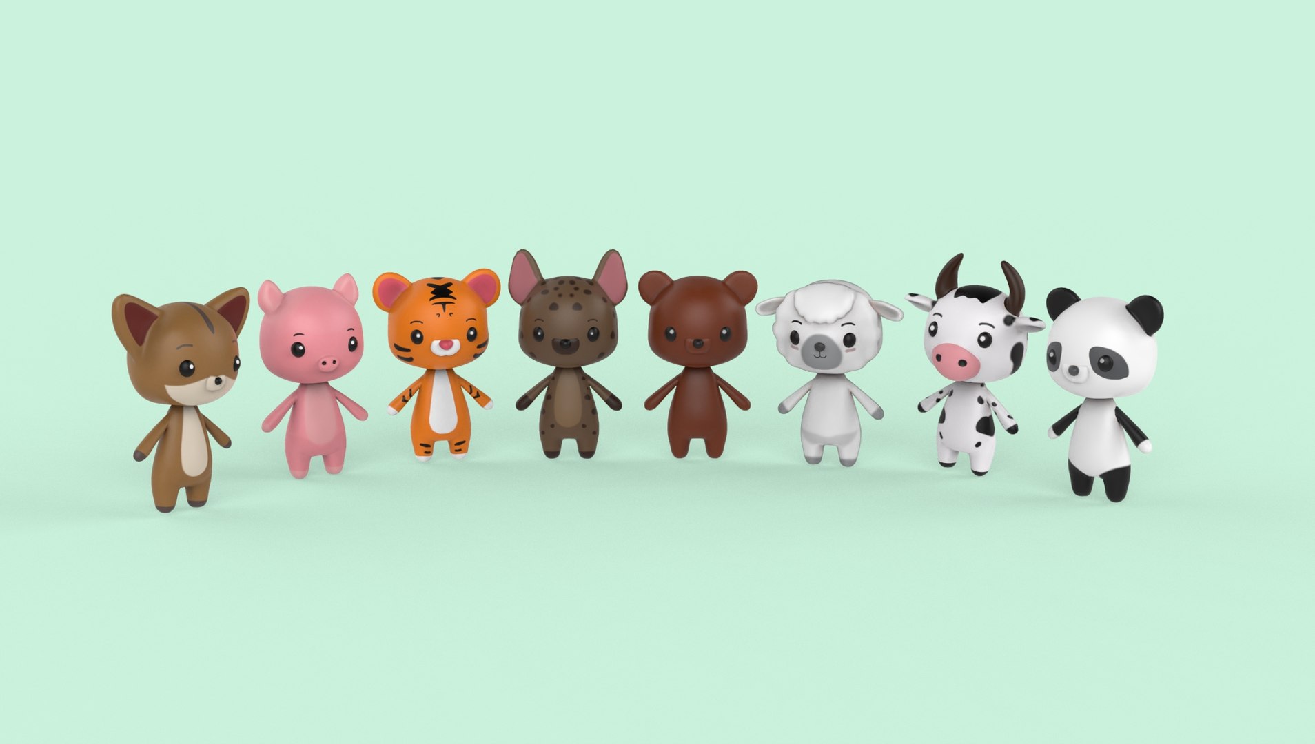 Animal Collection Cute Pack 1 3D Model - TurboSquid 2160583