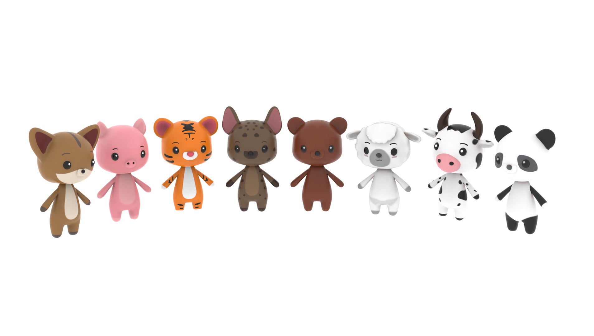 Animal Collection Cute Pack 1 3D Model - TurboSquid 2160583