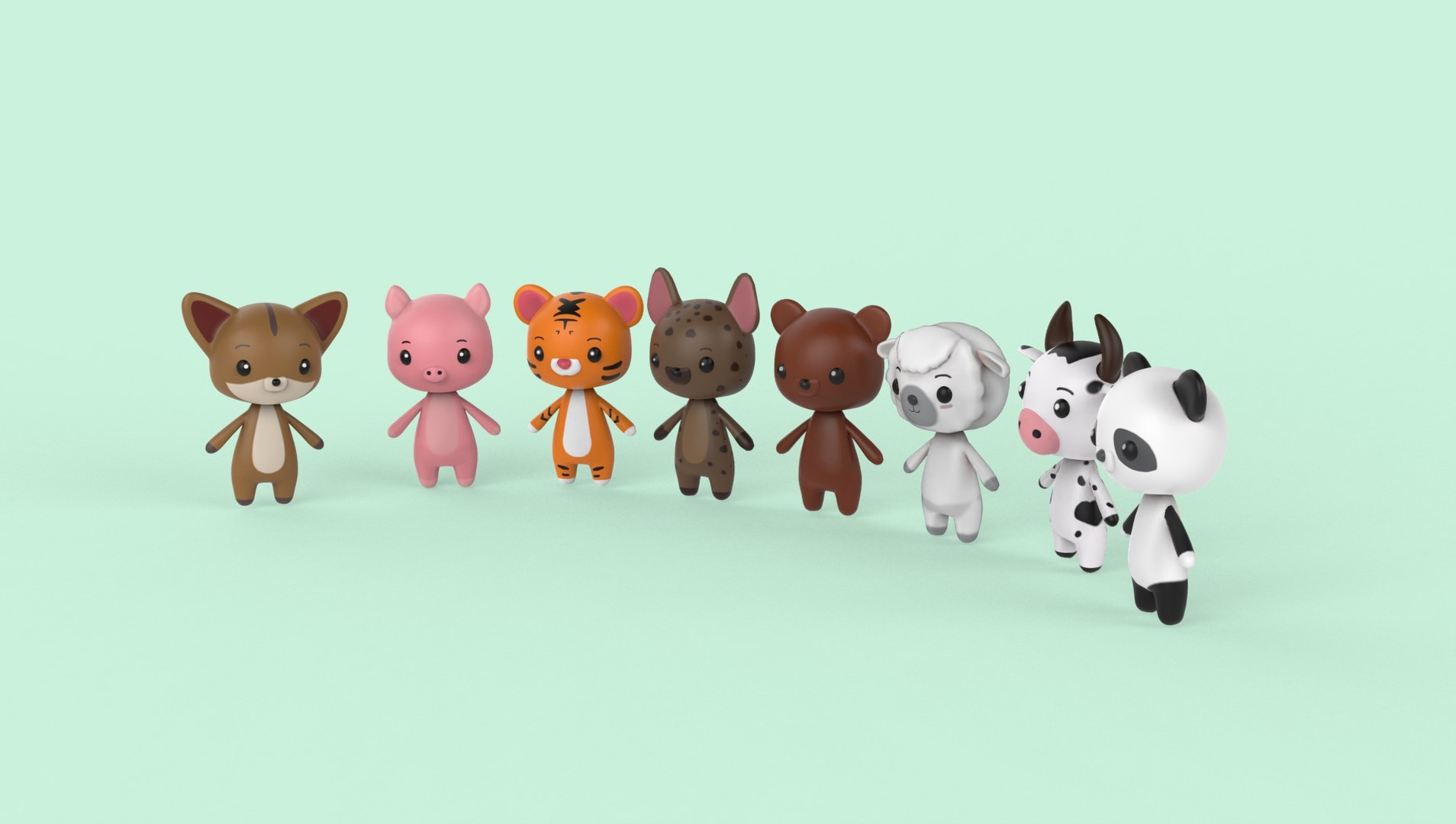 Animal collection cute pack 1 3D model - TurboSquid 2160583