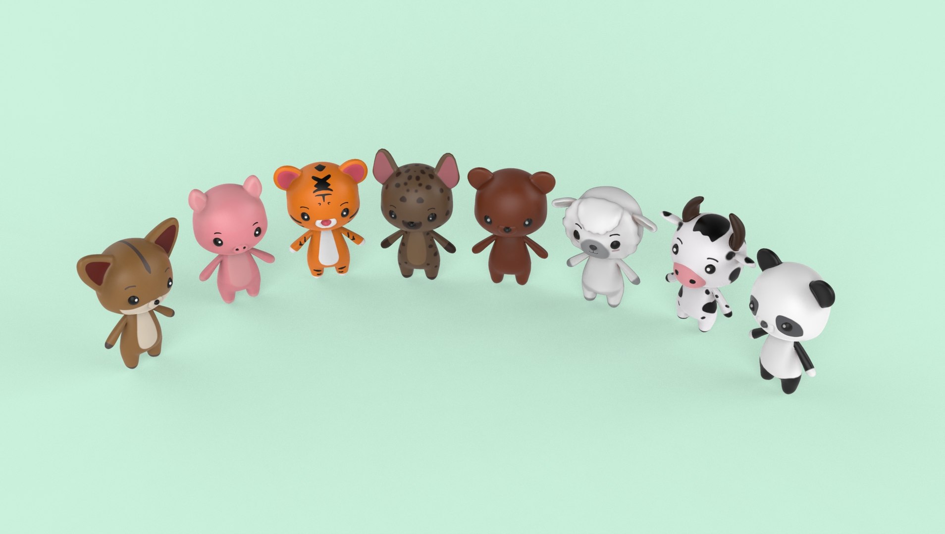 Animal Collection Cute Pack 1 3D Model - TurboSquid 2160583