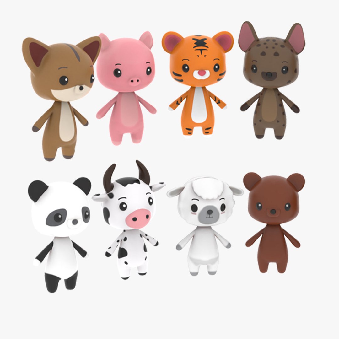 Animal Collection Cute Pack 1 3D Model - TurboSquid 2160583