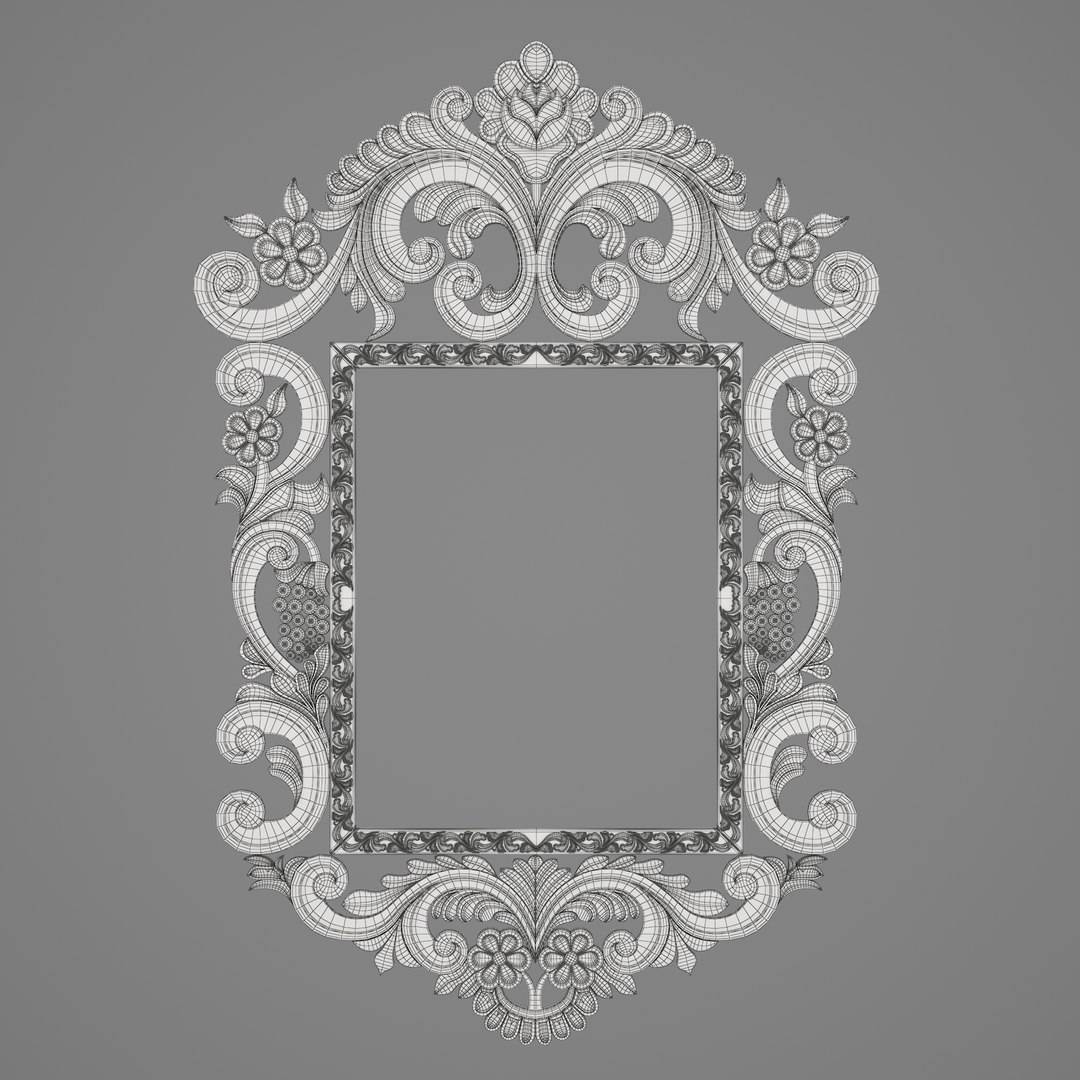 3D Classic Frame Mirror 003 - TurboSquid 2105869