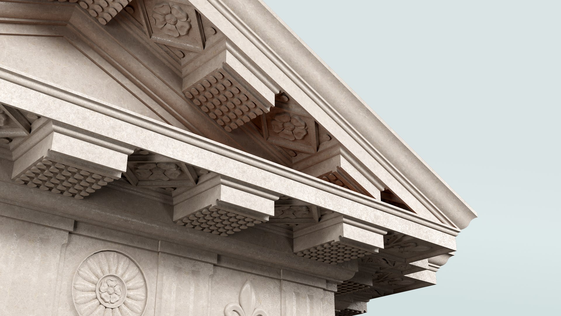 3D Arched Portico In Doric Mutulary Column Order Gazebo - TurboSquid ...