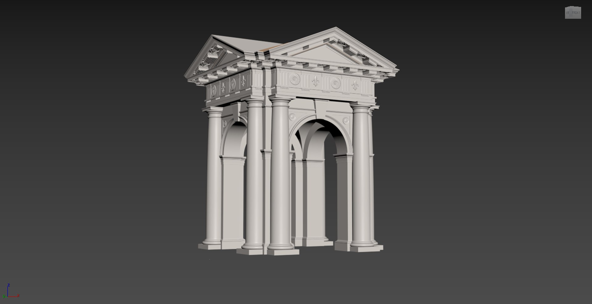 3D Arched Portico In Doric Mutulary Column Order Gazebo - TurboSquid ...