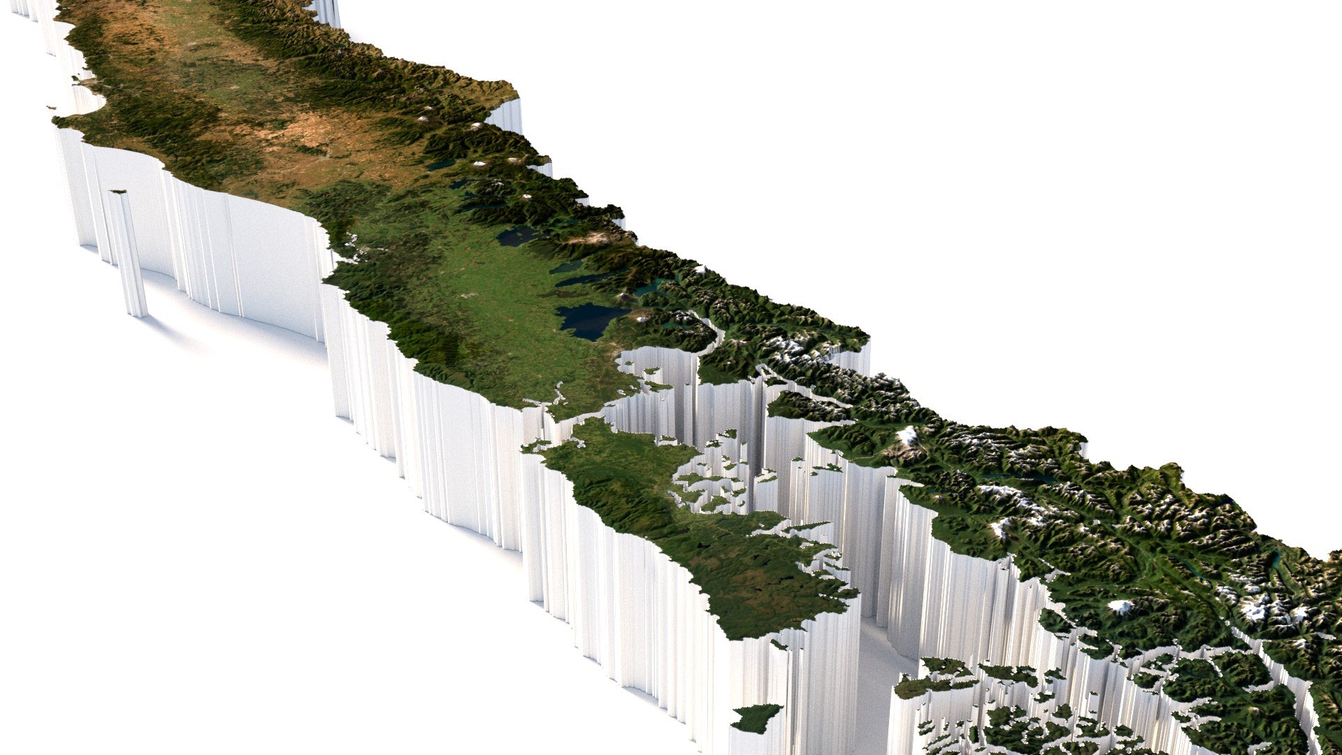 Chile Terrain Map 3D Model - TurboSquid 2335543