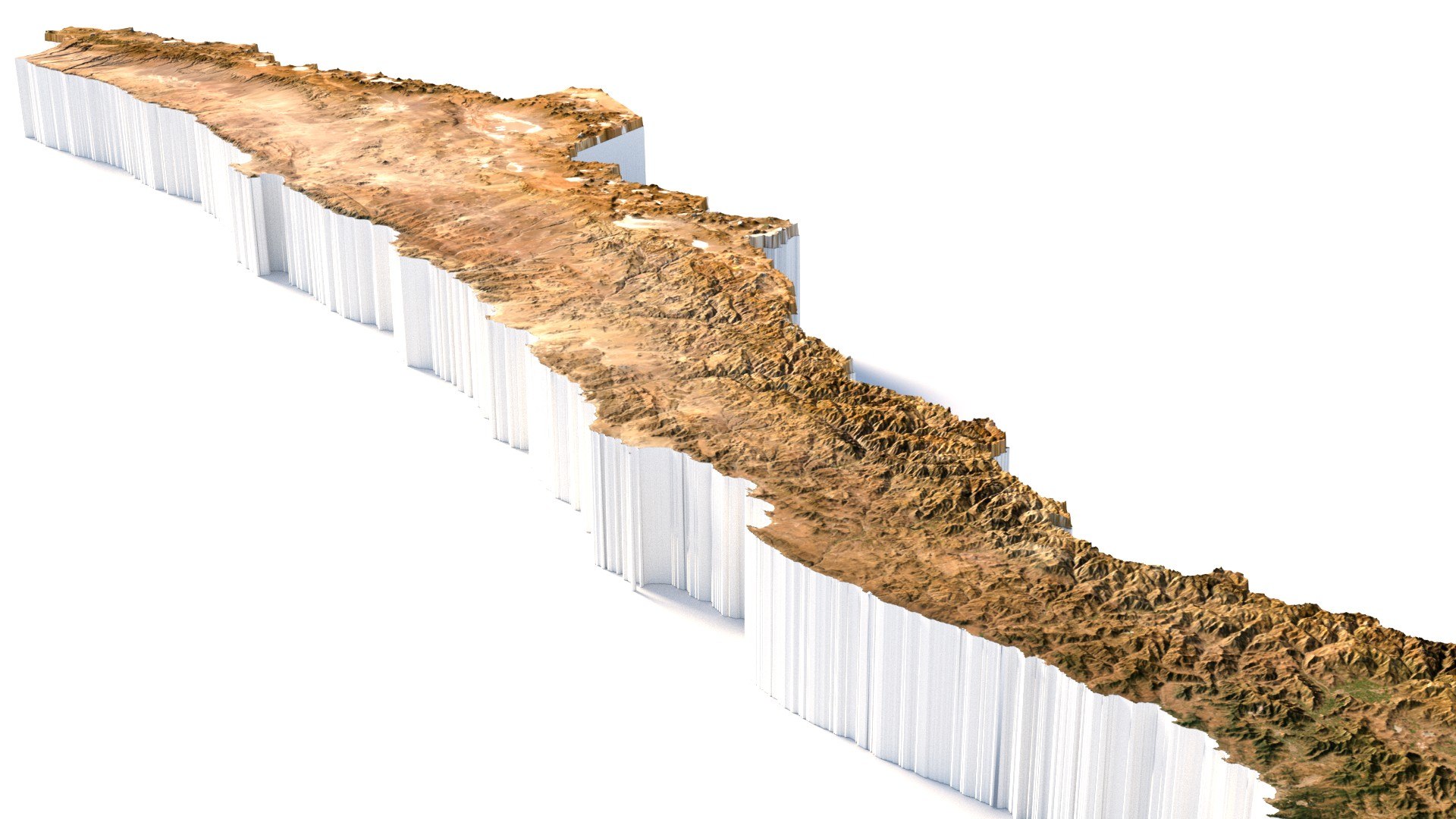 Chile Terrain Map 3D Model - TurboSquid 2335543