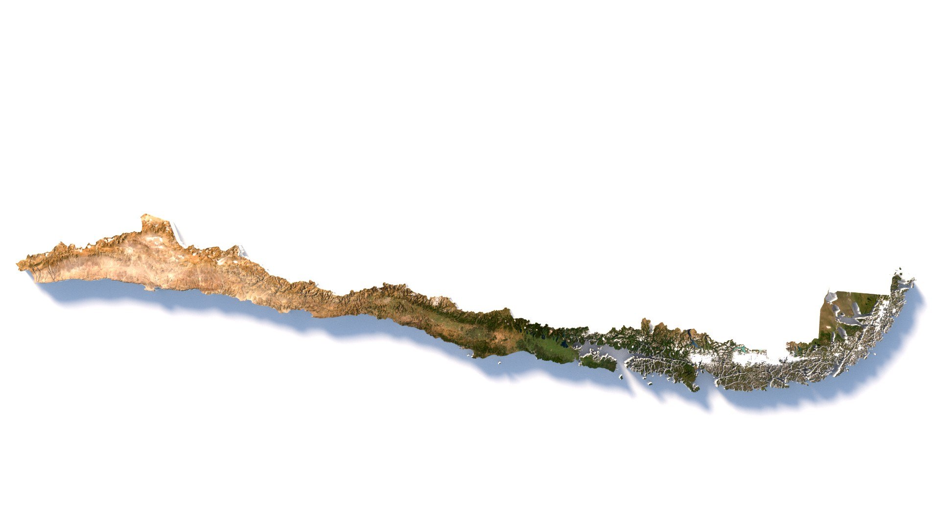 Chile Terrain Map 3D Model - TurboSquid 2335543