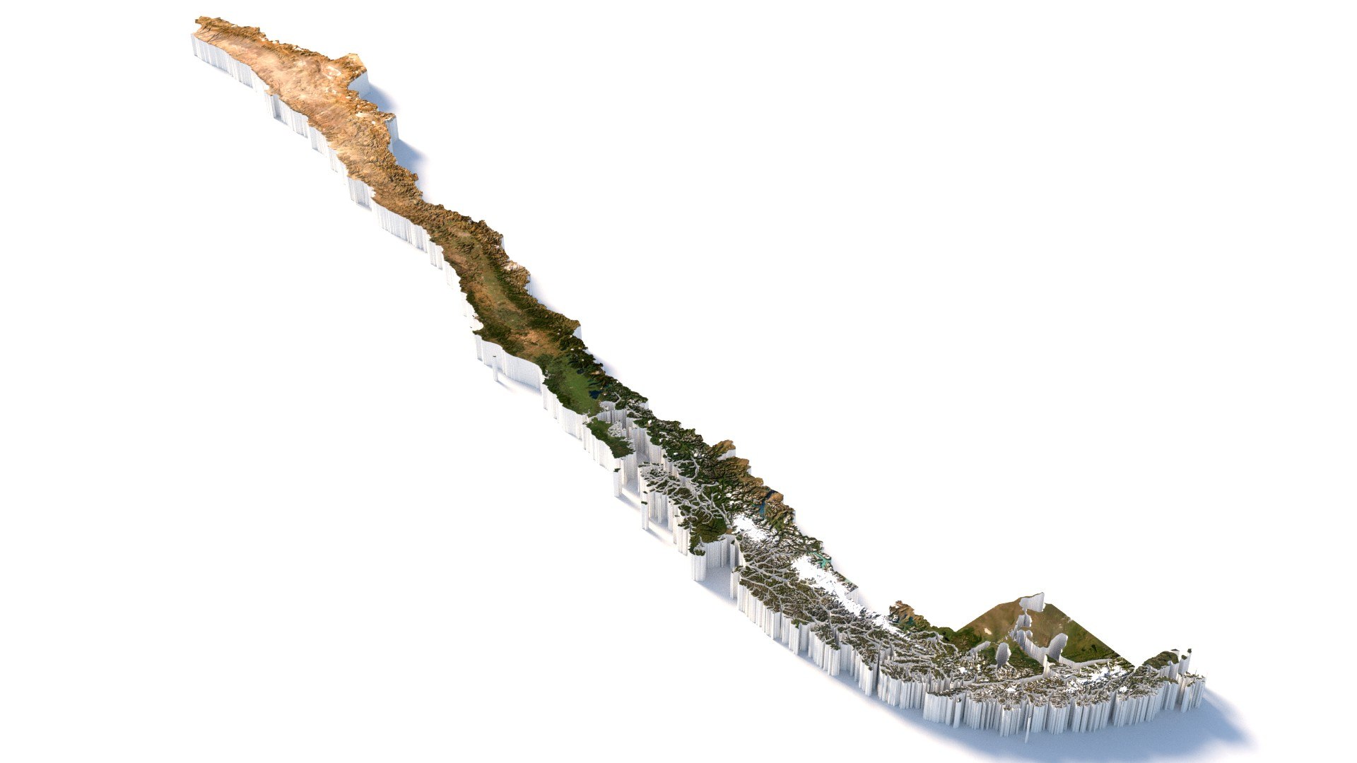 Chile Terrain Map 3D Model - TurboSquid 2335543