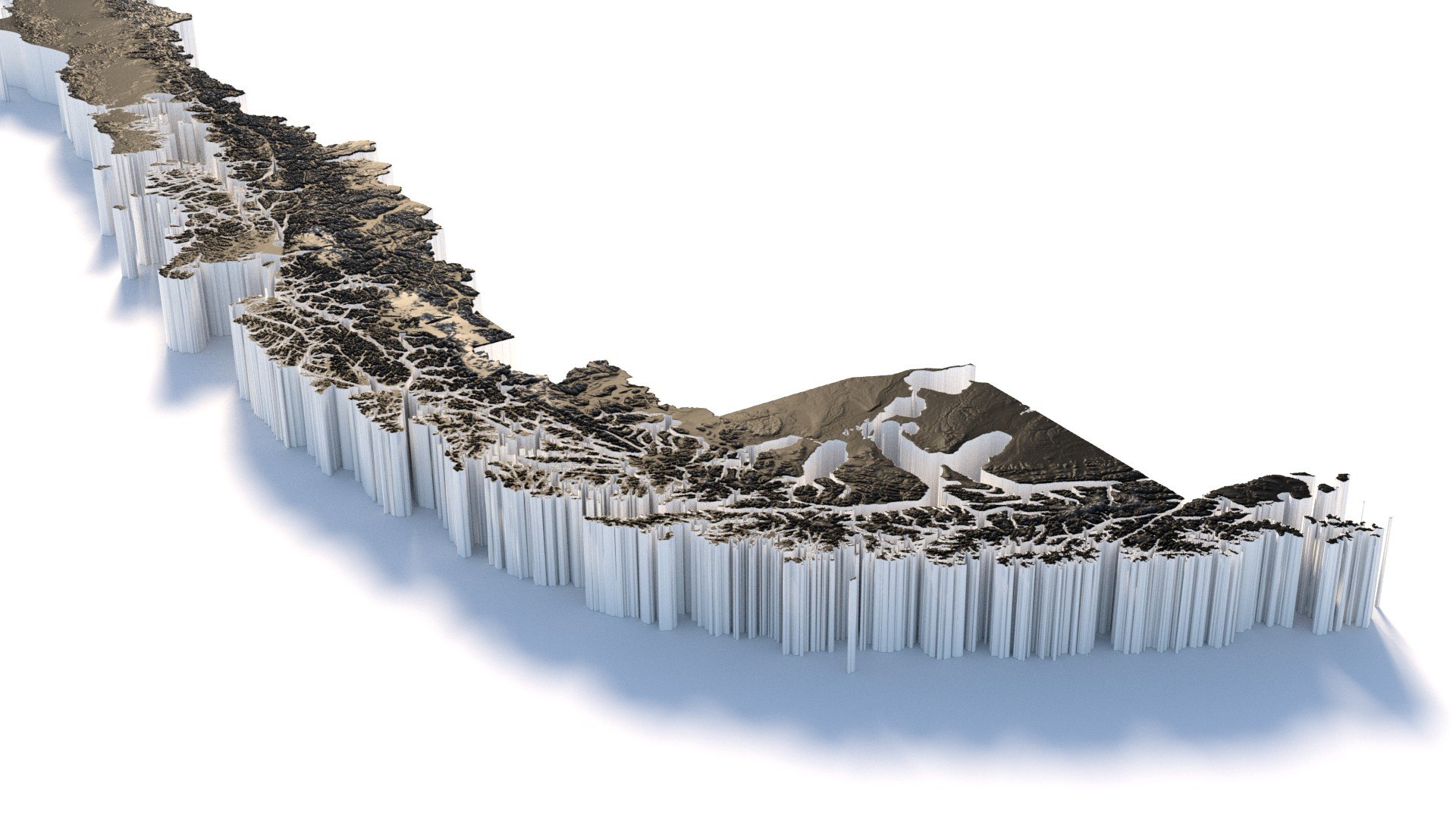 Chile Terrain Map 3D Model - TurboSquid 2335543