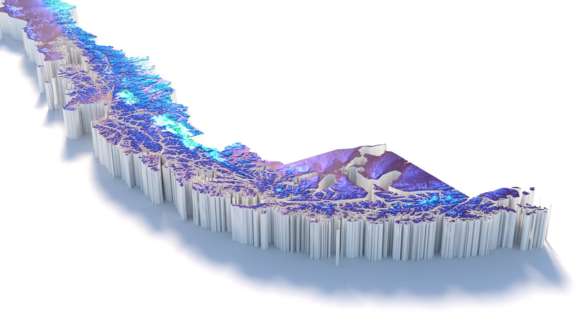 Chile Terrain Map 3D Model - TurboSquid 2335543