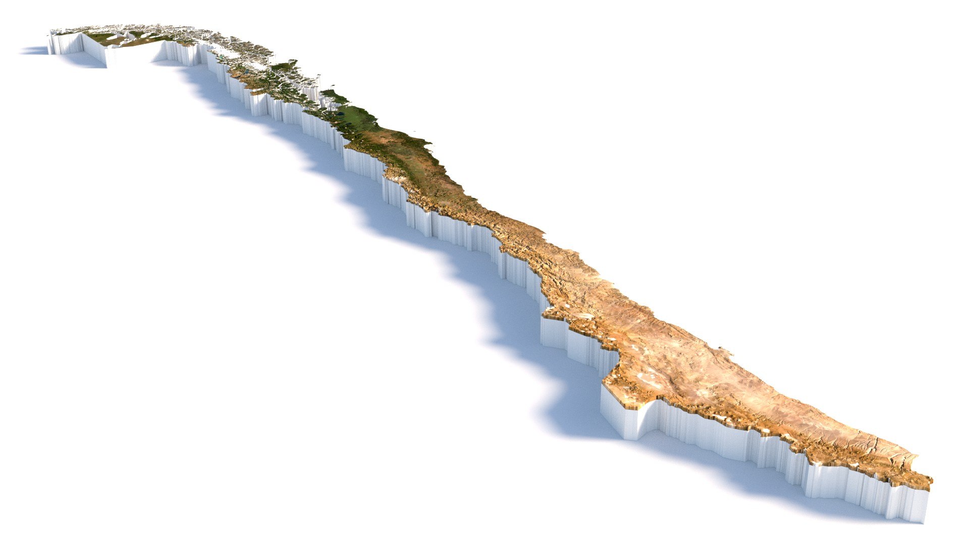 Chile Terrain Map 3D Model - TurboSquid 2335543