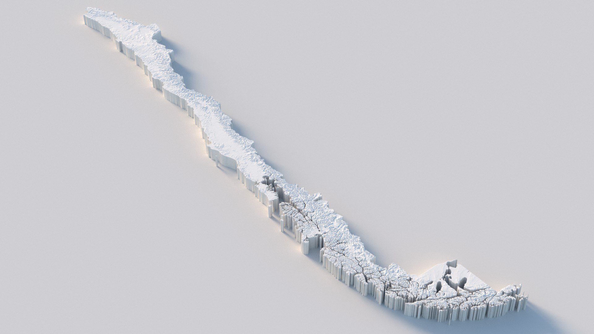 Chile Terrain Map 3D Model - TurboSquid 2335543