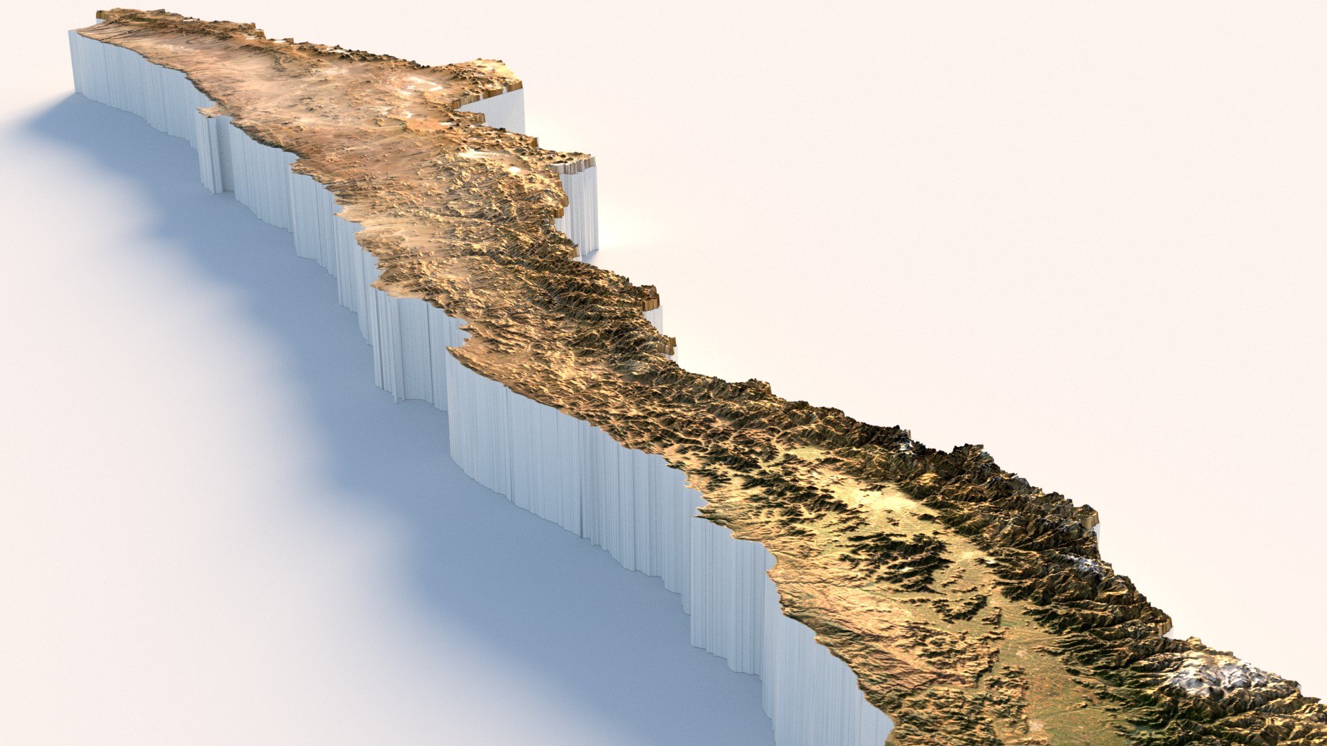 Chile Terrain Map 3D Model - TurboSquid 2335543