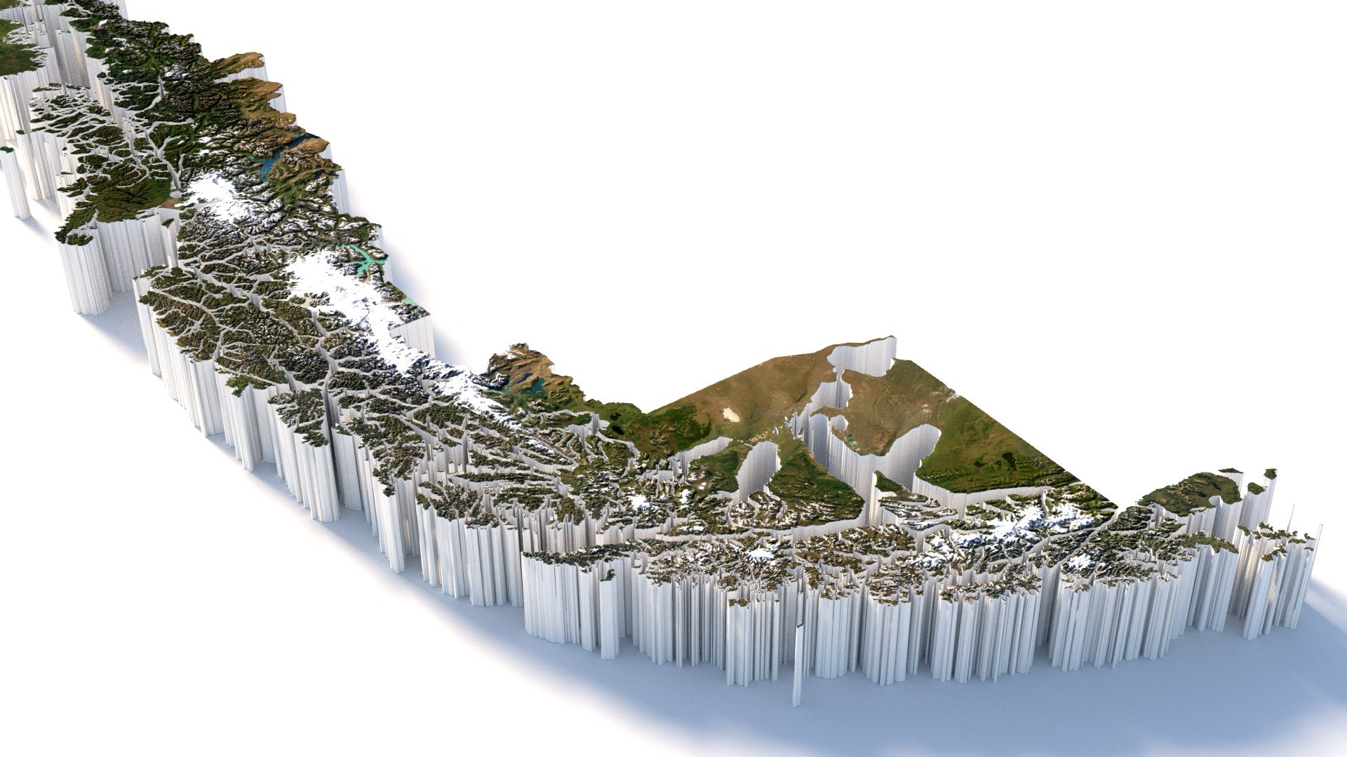 Chile Terrain Map 3D Model - TurboSquid 2335543